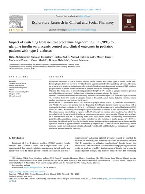 Pdf Impact Of Switching From Neutral Protamine Hagedorn Insulin Nph