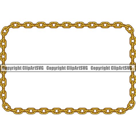 Chain Link Gold Rectangle Frame Endless Metal Rope Stainless Etsy