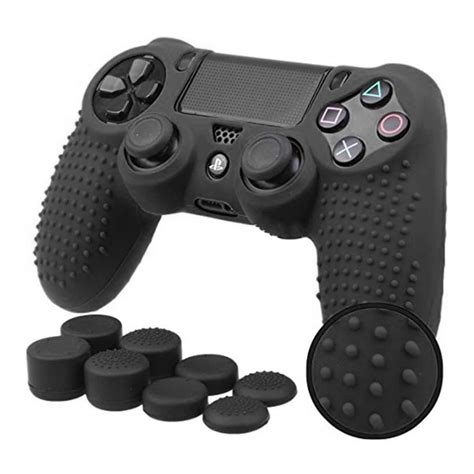9 в 1 Противоскользящий силиконовый чехол+ 8 Насадки для стиков для PS4 ...