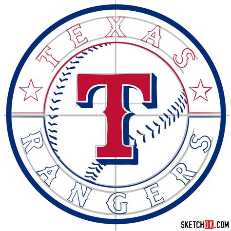 How To Draw Texas Rangers Logo Mlb Logos Sketchok Easy Drawing Guides