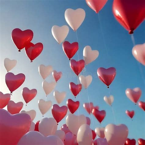 Ballons In Shape Of Hearts Stock Illustration Illustration Of Circle 373035520