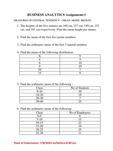 Business Analytics Assignment 3 Pdf Skewness Standard Deviation