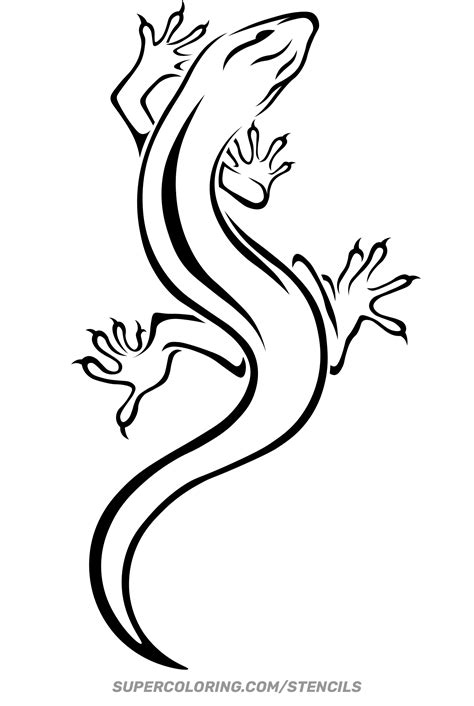 Stencil Of Lizard Free Printable Papercraft Templates