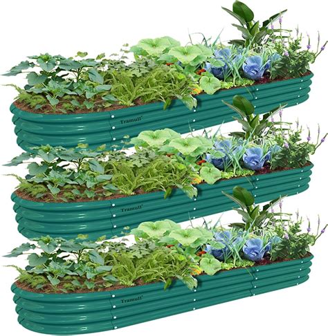 Tramull 3 Pack 12x2x1ft Galvanized Raised Garden Bed Kit