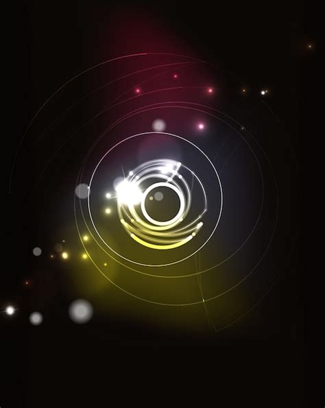Glowing Circle In Dark Space Premium Vector