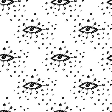 Retro Psychedelic Eye Pattern On Colorful Background Polka Paper