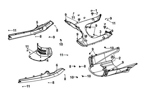 Inner Fender Floor Panel Center Cover Sym Fiddle Iv 50i 4t E5 2025 Eu