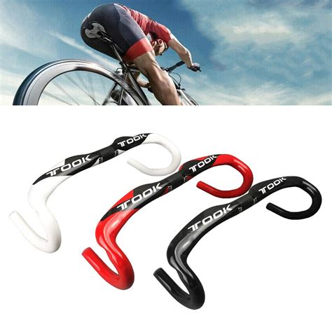 Carbon Fiber Bent Bar Riser Bar Stem Road Handlebar Drop Bar Adjustment Fixed Gear Frenzy
