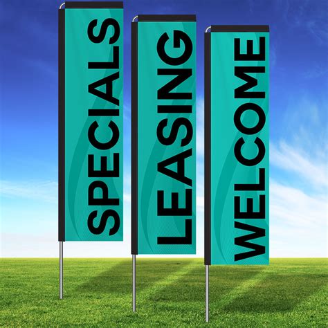 Color Wave Double Sided Rectangle Flag Kit