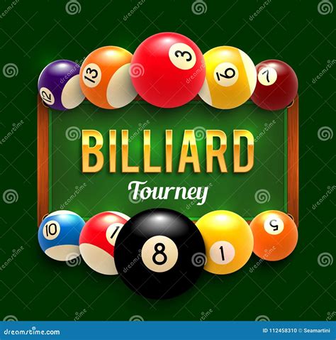 Pool Billiards Vector Tourney Poster Stock Vector Illustration Of