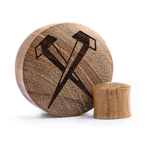Nails Plug Gauge Teak Wood Convex Double Flare Custom Plugs