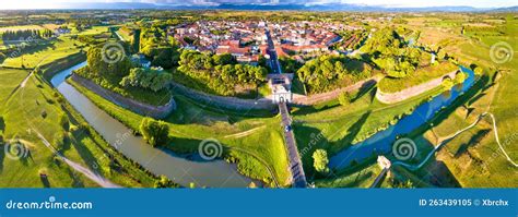 Town Of Palmanova Defense Walls And Trenches Aerial Panoramic View
