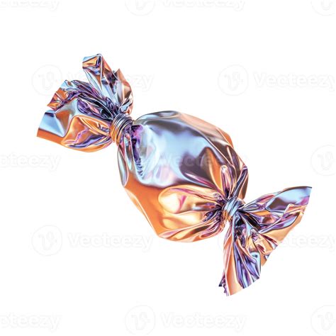 Iridescent Candy Wrapped In Foil Packaging 55537854 Png