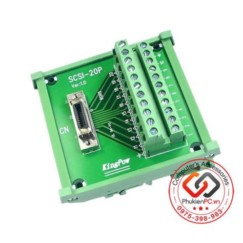 Đầu Nối Scsi 20p Terminal Block Board Cho Servo Plc Cài Thanh Ray