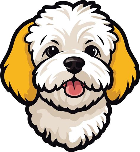 Cute Cartoon White Dog With Yellow Ears 49251813 Vector Art At Vecteezy