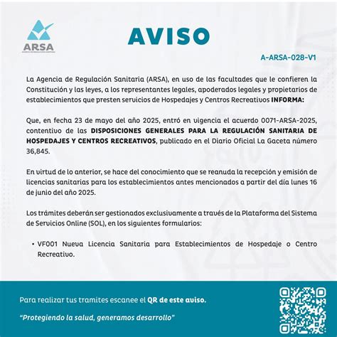 Arsa Agencia De Regulación Sanitaria
