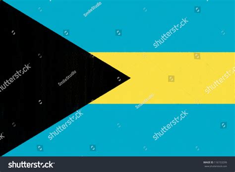 Bahamas Flag Drawing By Pastel On Stock Illustration 116153299