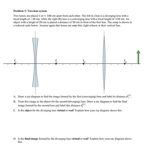 Solved Problem 3 Two Lens System Two Lenses Are Placed 1