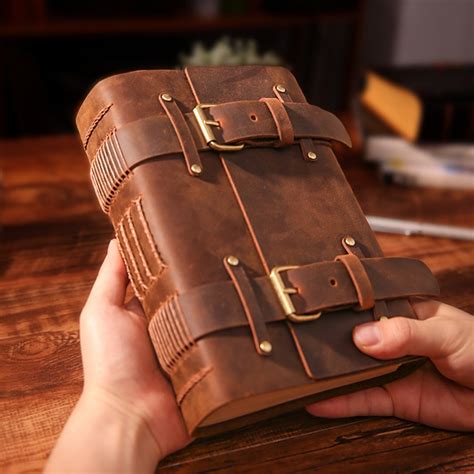 Handmade Original Retro Thickened Leather Magic Notebook With Double B
