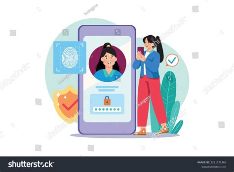 Biometric Verification Illustration Concept Flat Illustration Stock