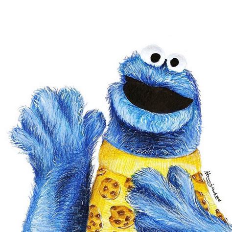 Cookie Monster From The Television Show The Sesame Street Drawing