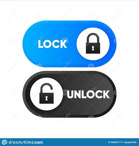 lock or unlock switch button concept to protect on or off mode