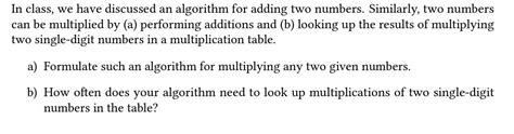 Solved In Class We Have Discussed An Algorithm For Adding Chegg