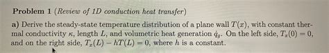 Solved Problem 1 Review Of 1d Conduction Heat Transfer A