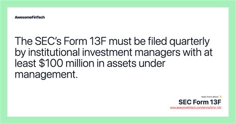 Sec Form 13f Awesomefintech Blog