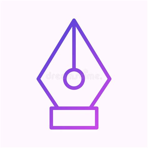 Gradient Outline Writing Pen Nib Flat Icon Illustration Stock Vector