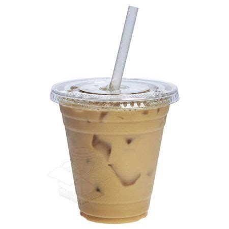 Comfy Package 100 Sets 12 Oz Plastic Crystal Clear Cups With Flat Lids