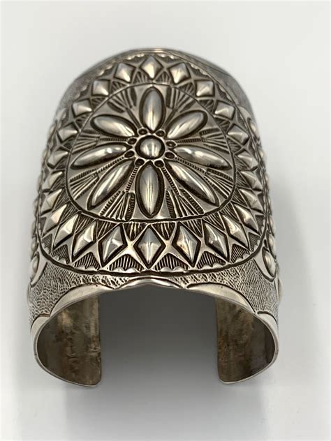 Repousse Sterling Silver Cuff By Wilbert Benally For Sale At 1stdibs