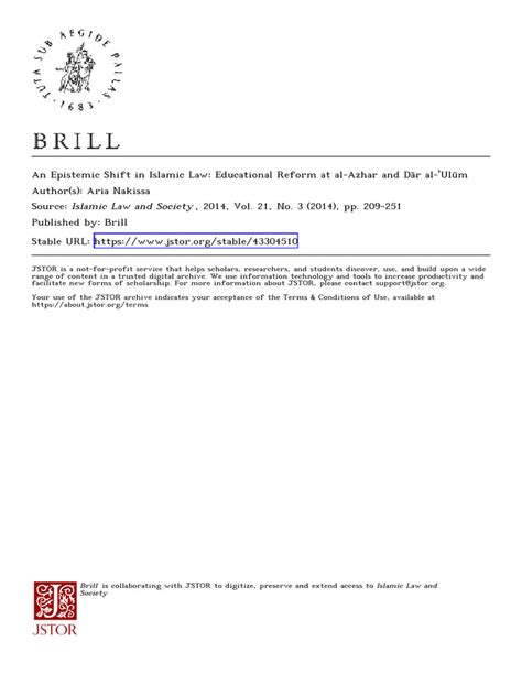 An Epistemic Shift In Islamic Law Educational Reform At Al Azhar And