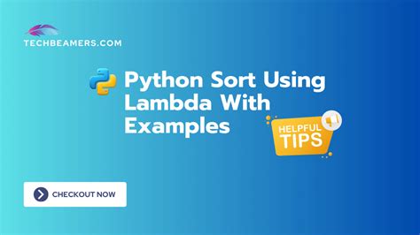 Sort In Python Using Lambda Techbeamers