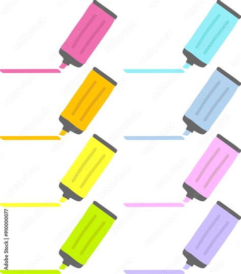형광펜 밑줄 일러스트 손그림 Stock Vector Adobe Stock