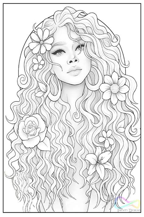 Portrait Coloring Pages For Adults Black And White Version Infinity