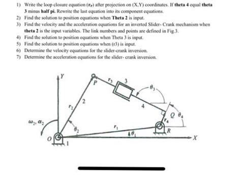 Solved 1 Write The Loop Closure Equation Re After