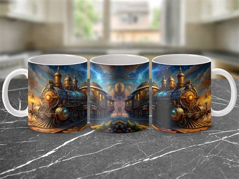 Vintage Style Steampunk Train Mug Science Fiction Fantasy Steam