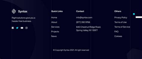 Syntax Consultancy Firm Website Footer Templately