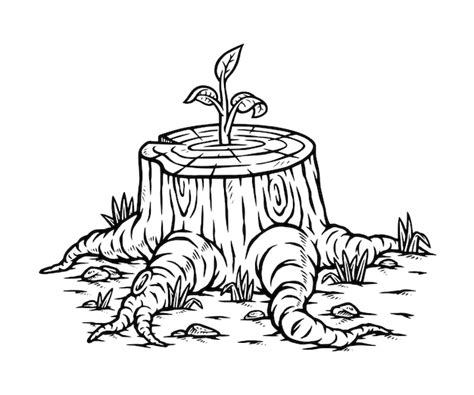 Tree Stump Line Drawing Vectors And Illustrations For Free Download