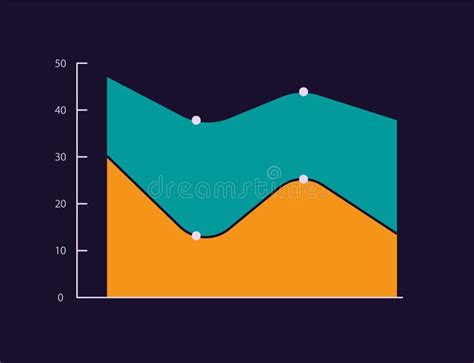 layered area infographic chart design template for dark theme stock