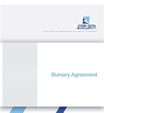 Bursary Agreement Form For Usaf Etdp Seta Instructions And Requirements