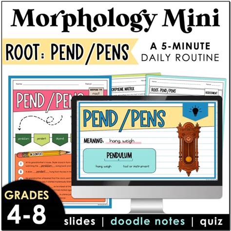 Root Pend Pens 7th Grade Morphology Mini 7th Grade Roots And Affixes