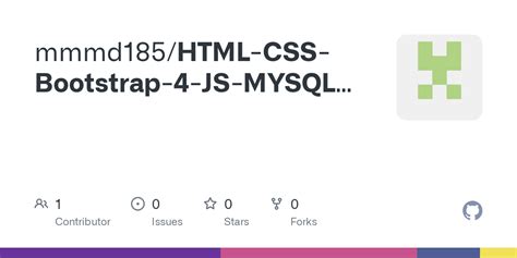 GitHub Mmmd185 HTML CSS Bootstrap 4 JS MYSQL PHP E Commerce App