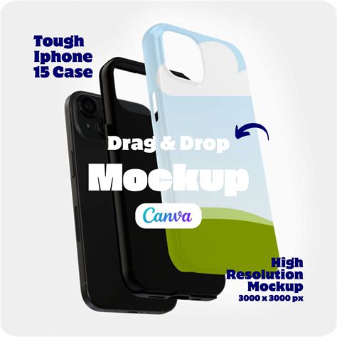 Tough Phone Case Mockup For IPhone Canva Drag And Drop IPhone Case Mockup Printful Printify
