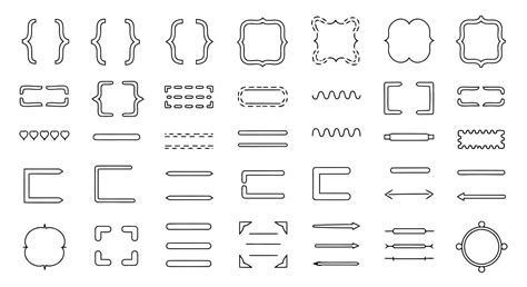 Set Of Line Art Elements For Web Design 77050612 Vector Art At Vecteezy