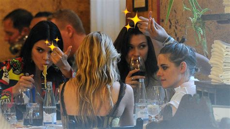 Kendall Jenner And Bella Hadid Flipped Off The Paparazzi While Eating Spaghetti In Milan Teen