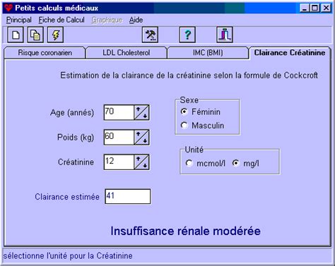 Calcul Clairance Create