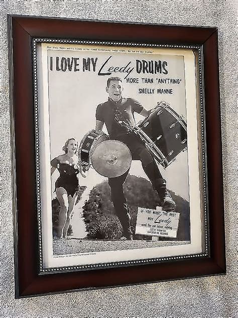 1959 Leedy Drums Promotional Ad Framed Shelly Manne Original Reverb