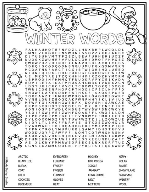 11 Winter Word Searches Free Printable